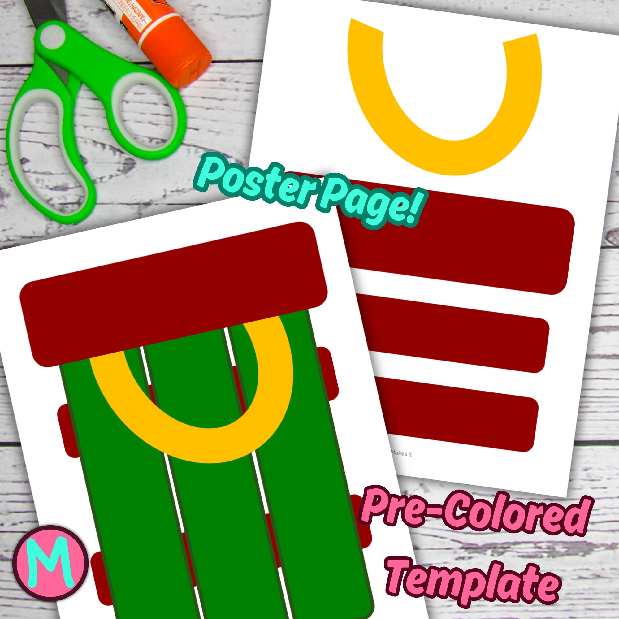 Christmas Sled Craft Template: Cut & Glue Winter Activity (PDF) - Etsy