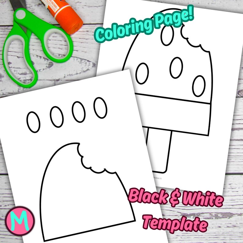 Watermelon Popsicle Craft Template: Cut & Glue Activity (PDF) - Etsy
