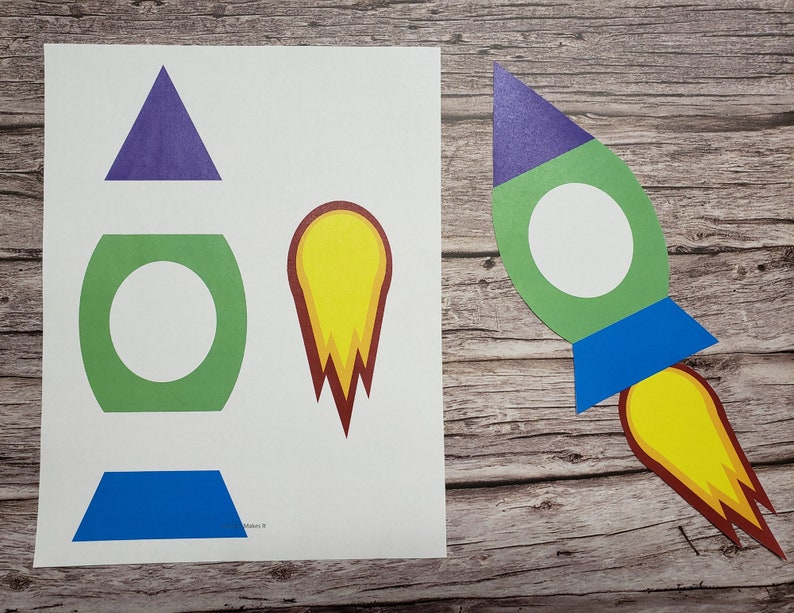 Spaceship Craft Template Pattern for Kids in Preschool, Kindergarten ...