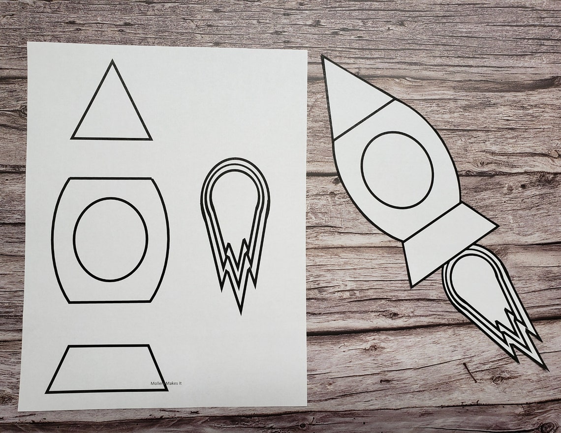 Spaceship Craft Template Pattern for Kids in Preschool, Kindergarten ...