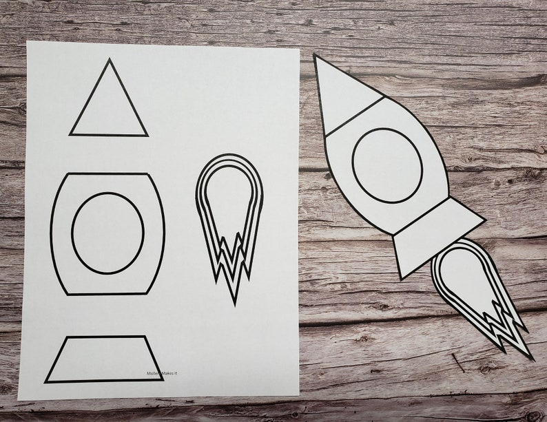 Spaceship Craft Template Pattern for Kids in Preschool, Kindergarten ...