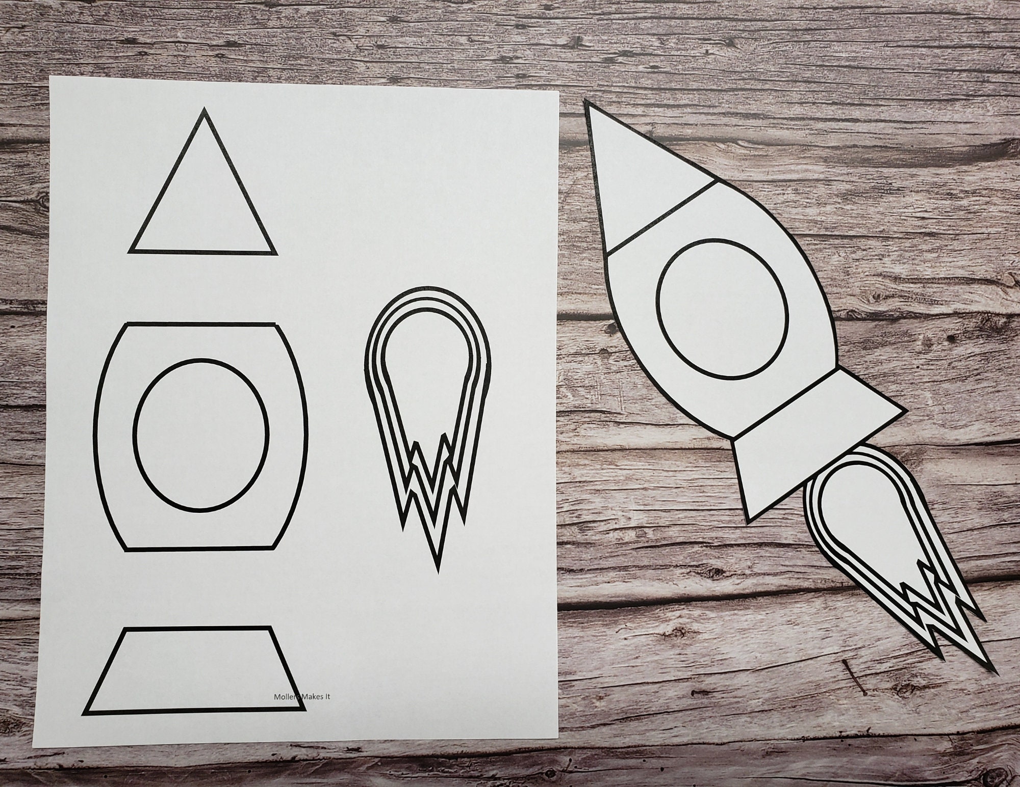 Spaceship Craft Template Pattern for Kids in Preschool, Kindergarten ...