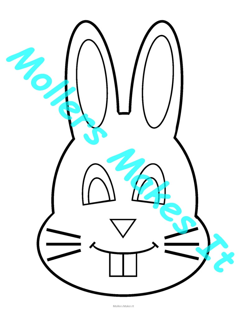 Bunny Rabbit Head Craft Template for Preschool, Kindergarten ...