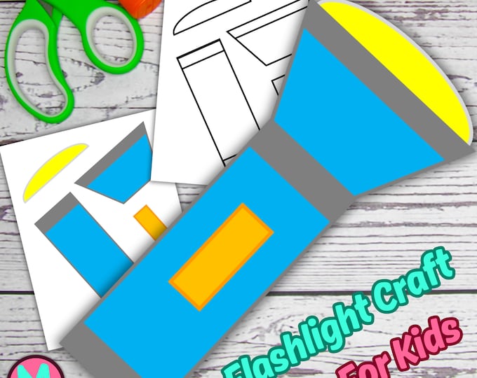 Camping Craft for Kids Flashlight Craft Template Pattern Camping Craft ...