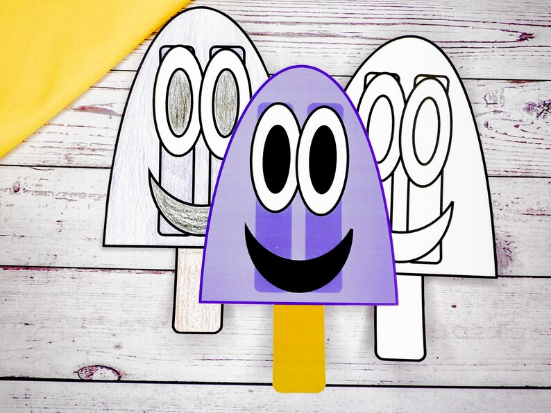 Purple Popsicle Craft Template for Kids, Cut and Glue Activity ...