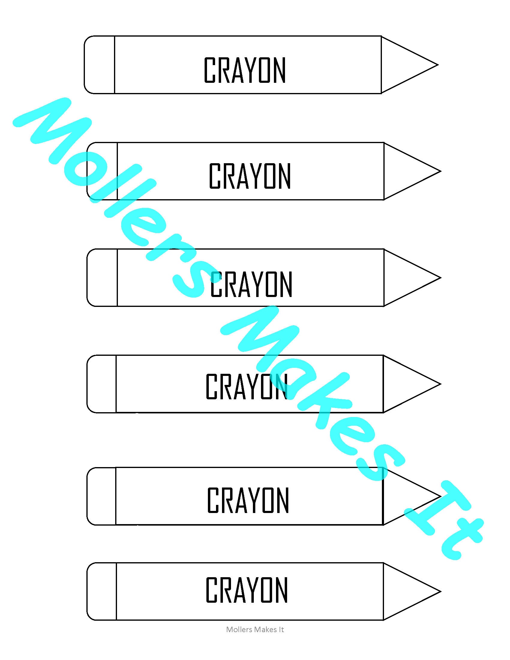 Crayon Craft Template for Preschool Kindergarten Elementary - Etsy