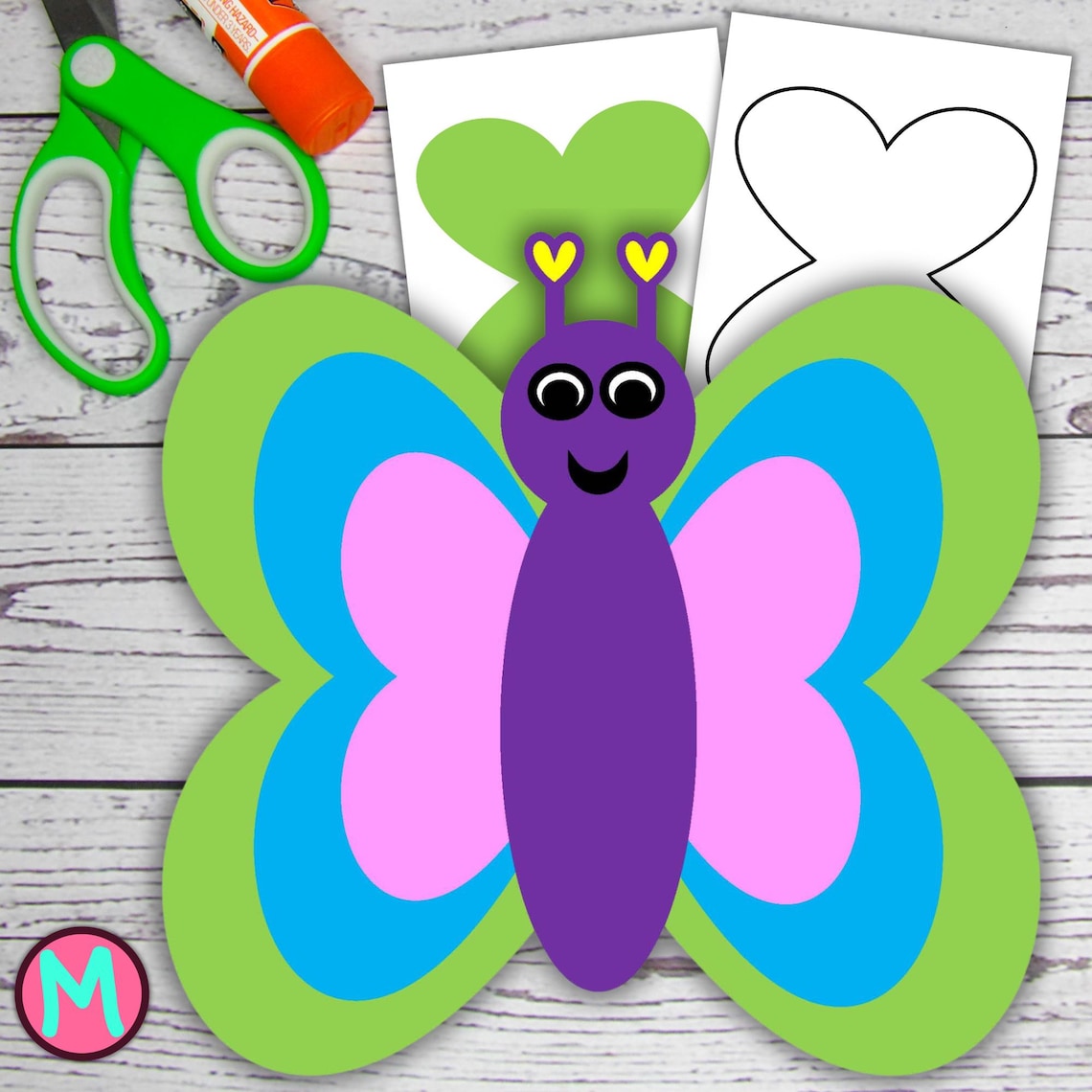 Butterfly Craft Template for Preschool, Simple Toddler Cut and Glue ...