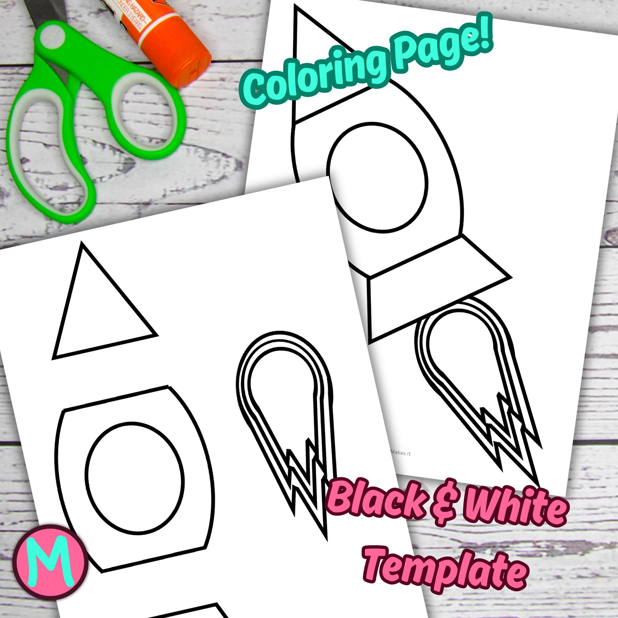 Spaceship Craft Template Pattern for Kids in Preschool, Kindergarten ...