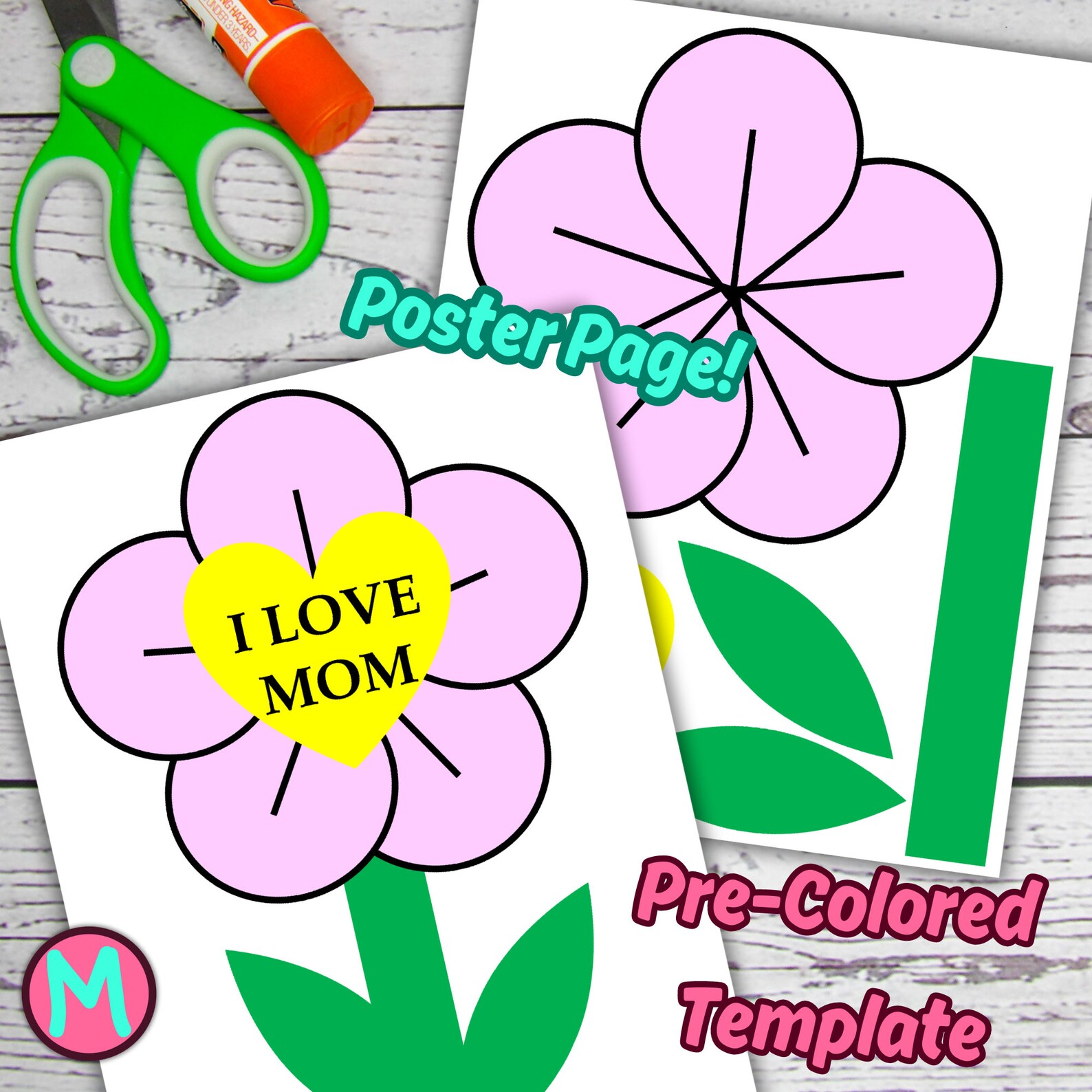 Mother's Day Bouquet Craft Template Bundle for Preschool, Kindergarten ...