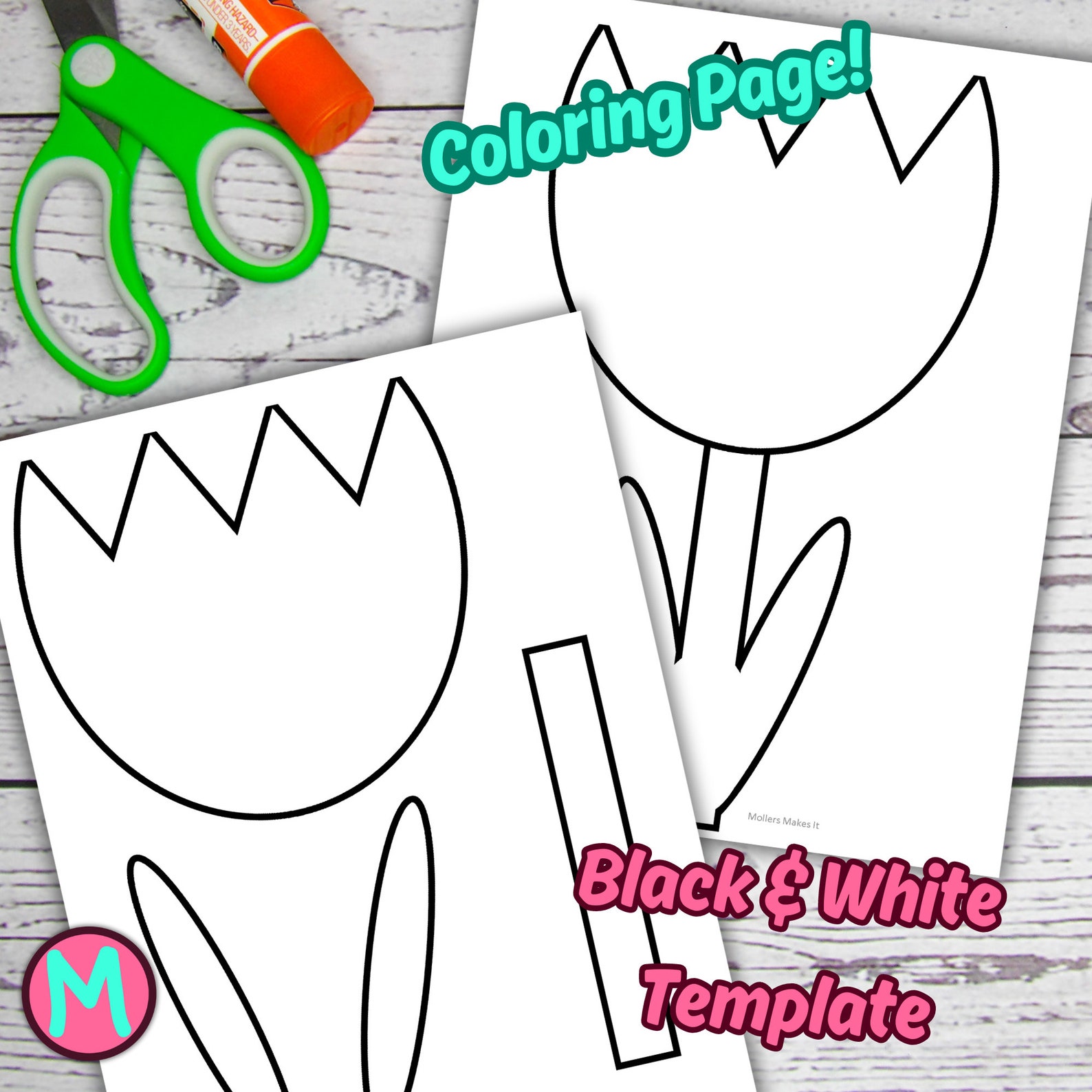 Flower Craft Template: Spring Kids Activity (digital Download) - Etsy