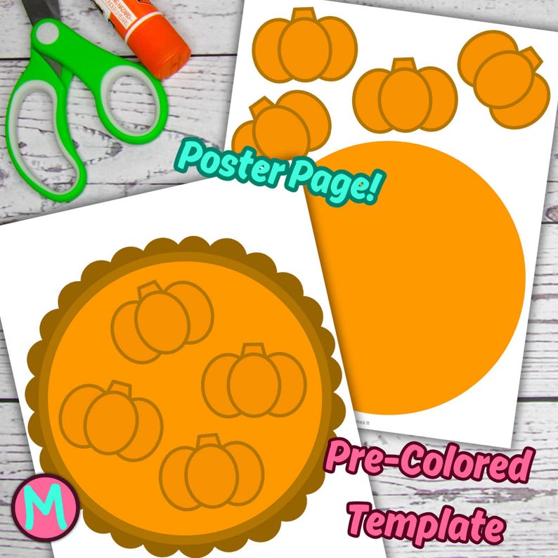 Pumpkin Pie Craft Template for Preschool, Fun Fall Craft for Toddlers ...