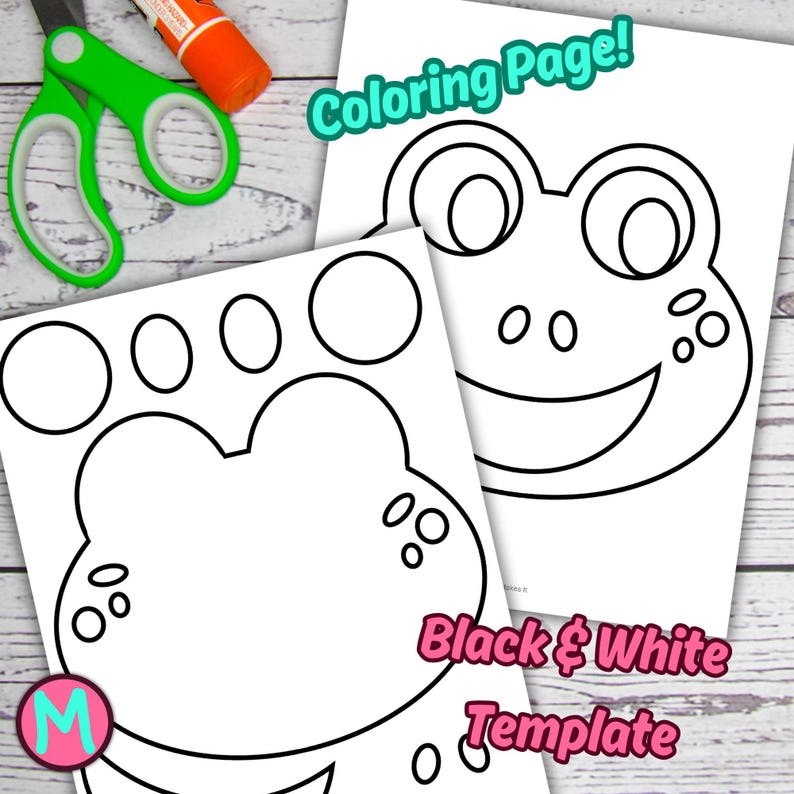 Frog Head Craft Template: Printable Cut & Glue Paper Craft for Kids ...