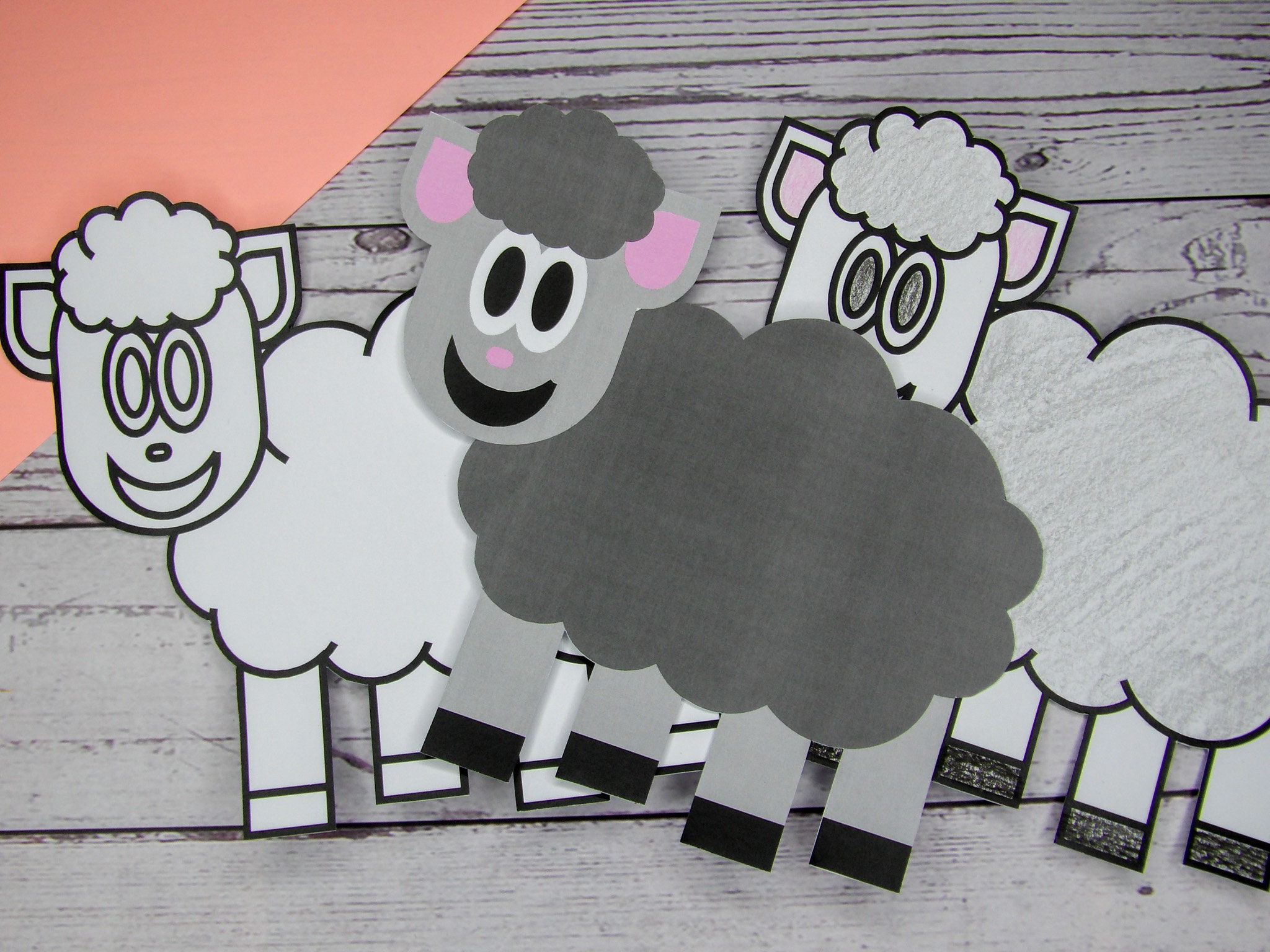 Sheep Craft Template: Kids Cut and Glue Activity (PDF) - Etsy