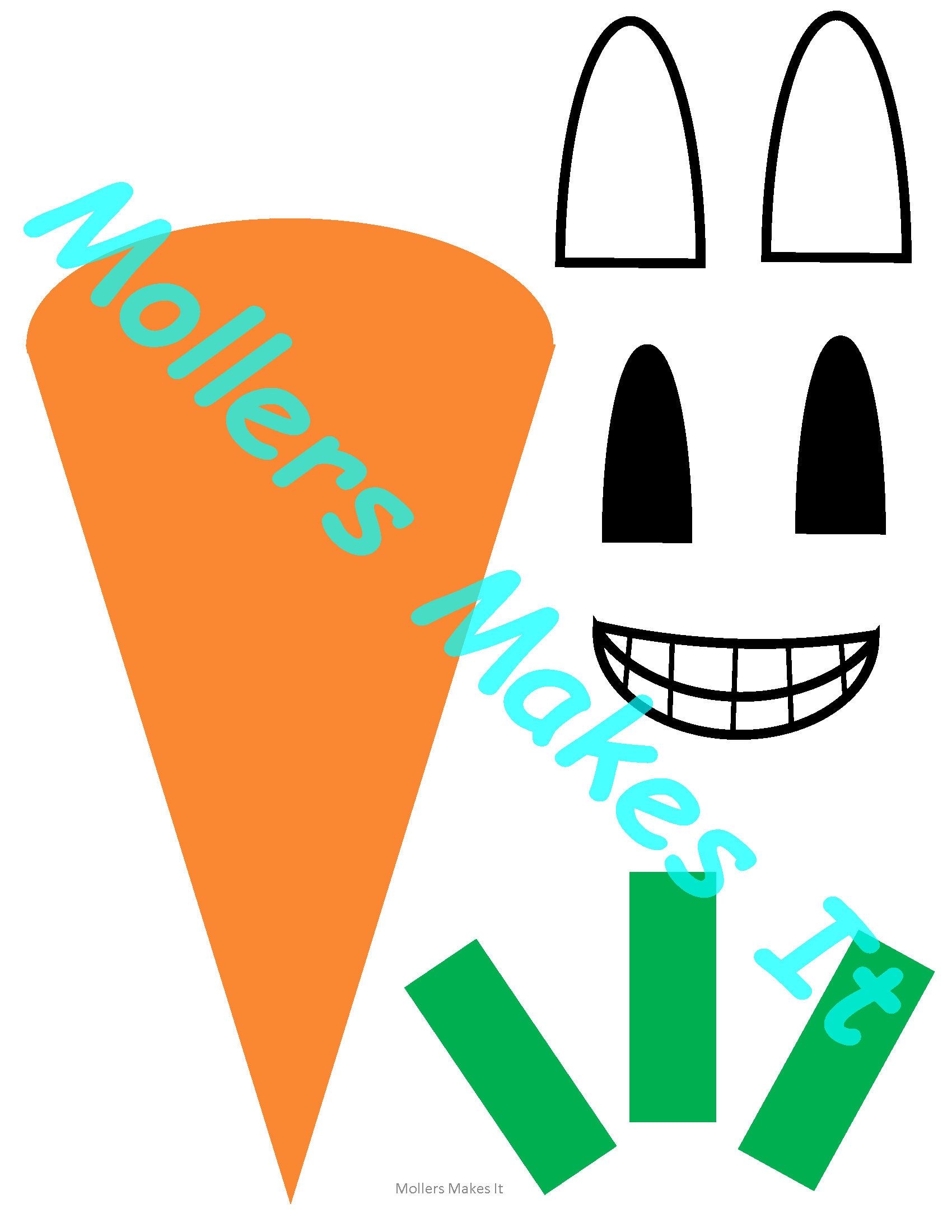 Carrot Craft Template for Kids, Preschool, Kindergarten, Elementary ...