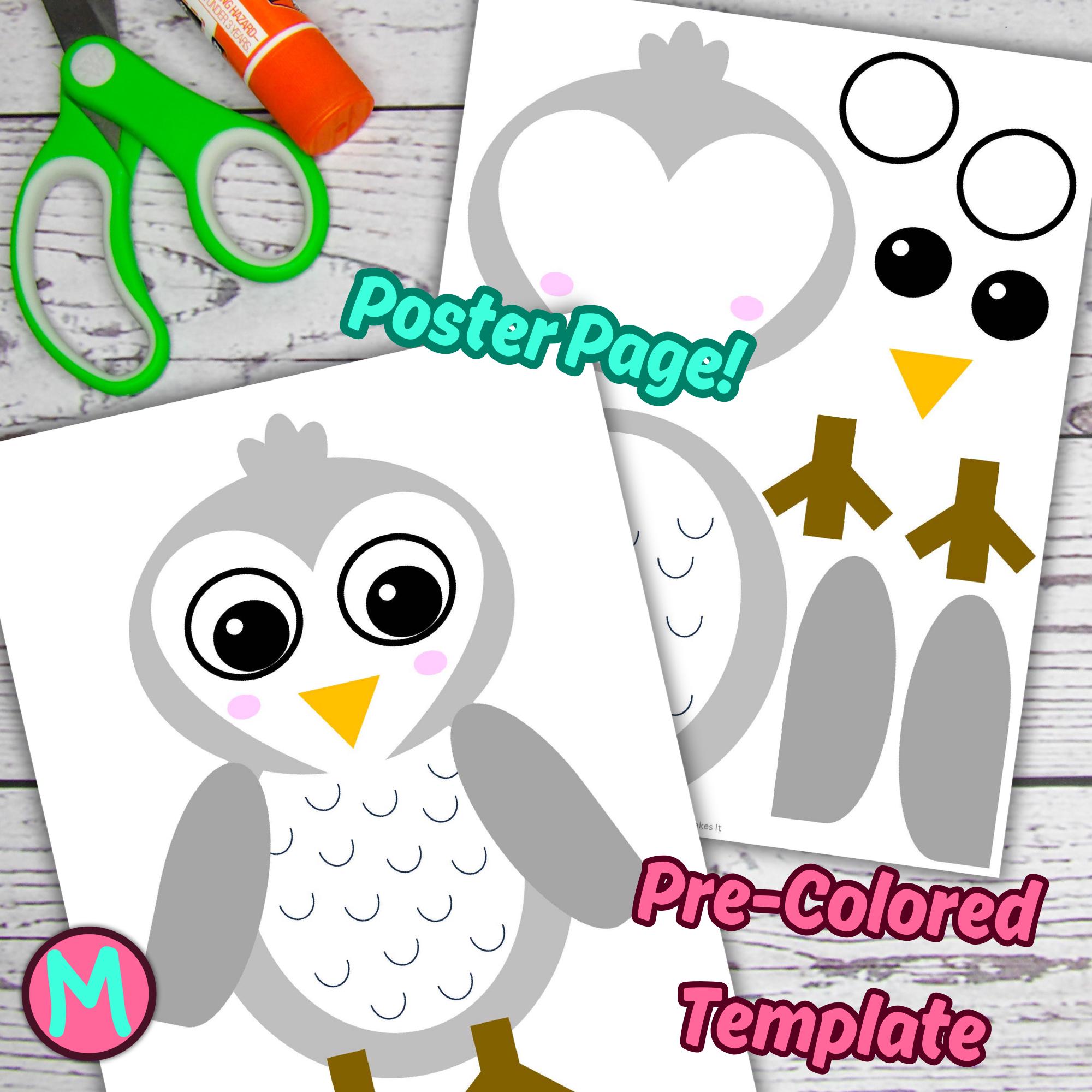 Snowy Owl Craft Template, Build an Owl Craft, Preschool Craft ...
