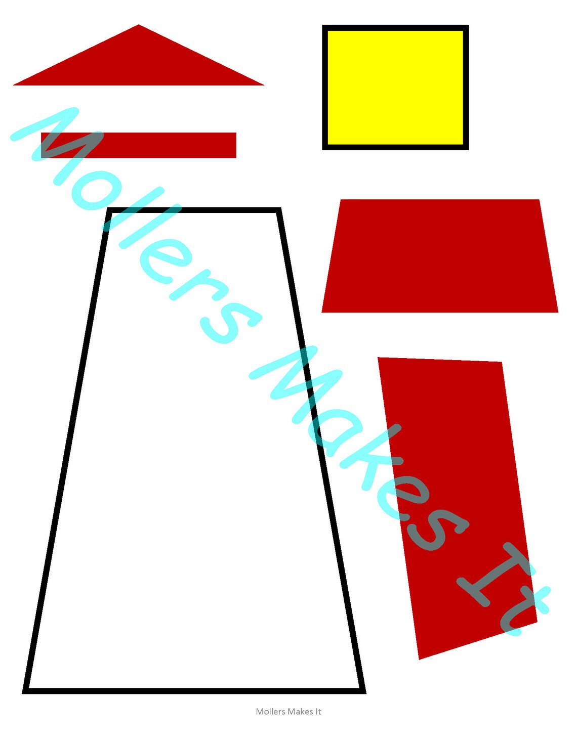 Lighthouse Craft Template for Kids, Pattern for Preschool, Kindergarten ...