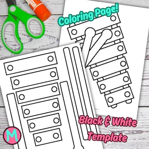 Xylophone Craft Template, Printable Cut and Glue Paper Craft for Kids ...