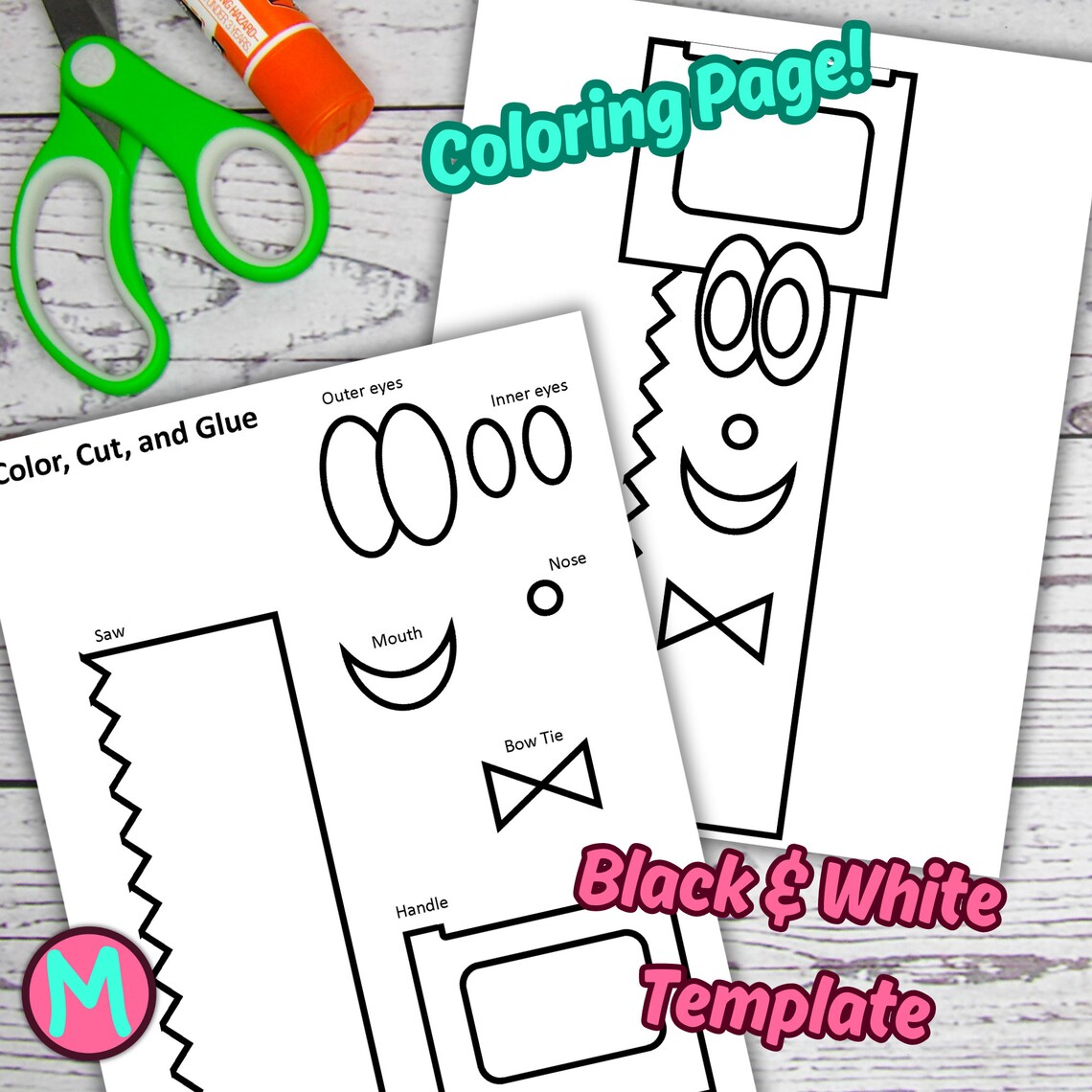 Saw Tool Craft Template for Kids, Preschool, Kindergarten, Elementary ...