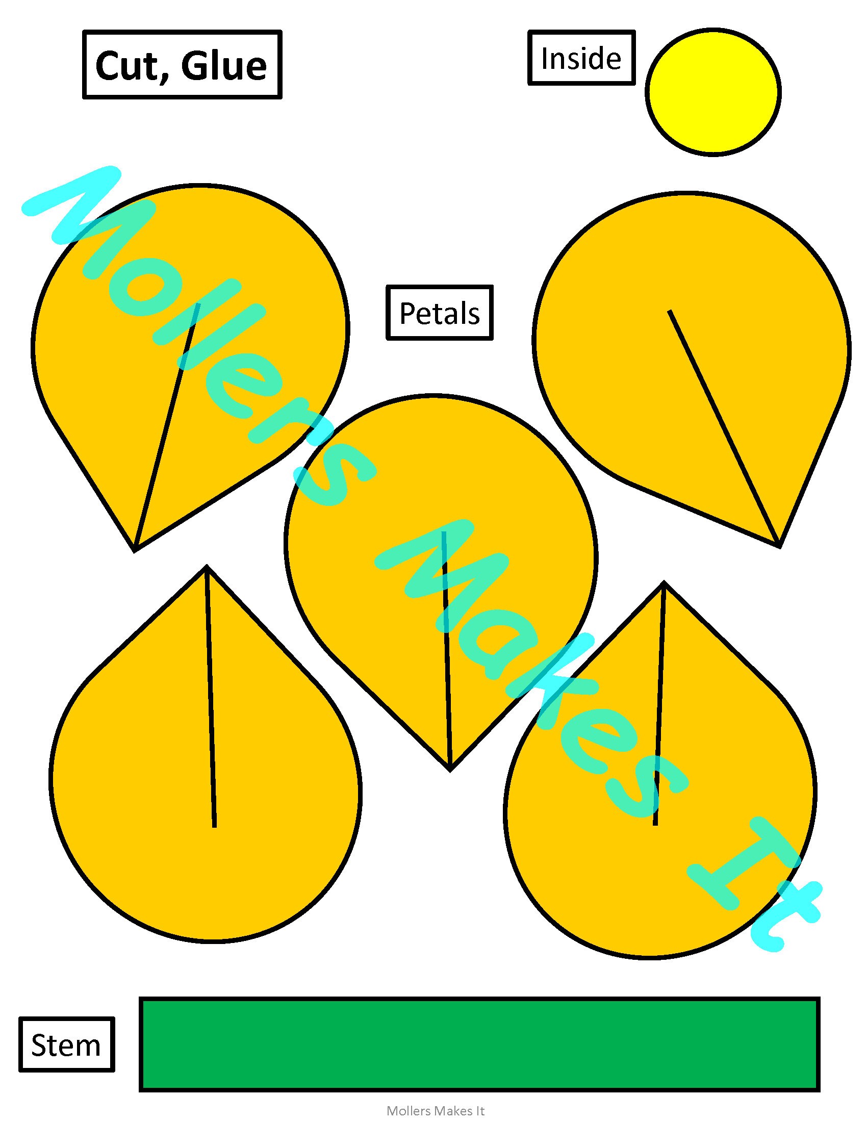 Spring Flowers Craft Template for Kids in Preschool, Kindergarten ...