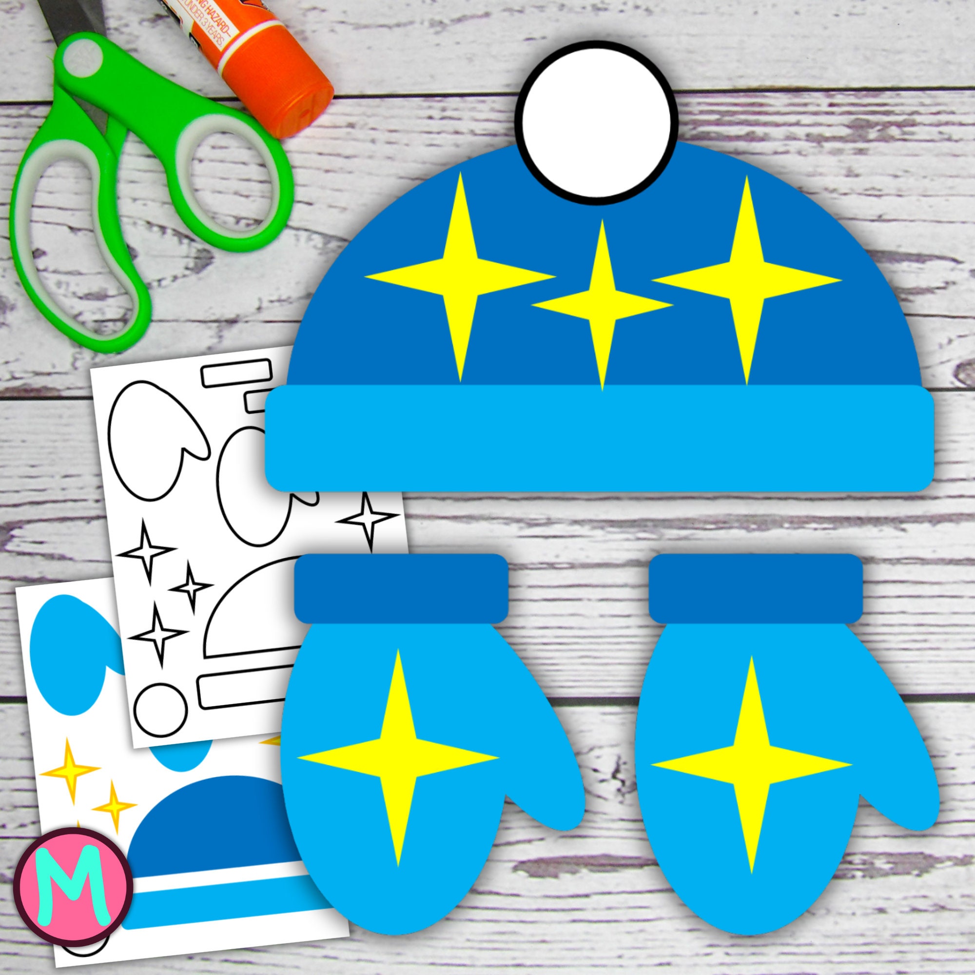 Winter Hat and Mittens Craft Template: Cut & Glue Activity (PDF) - Etsy