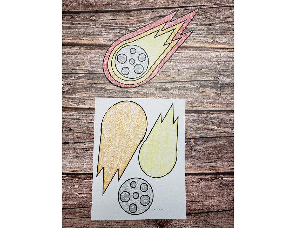 Space Asteroid Paper Craft Template for Kids, Preschool, Elementary ...