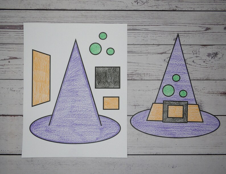 Witch Hat Craft Template for Kids, Preschool, Kindergarten, Elementary ...