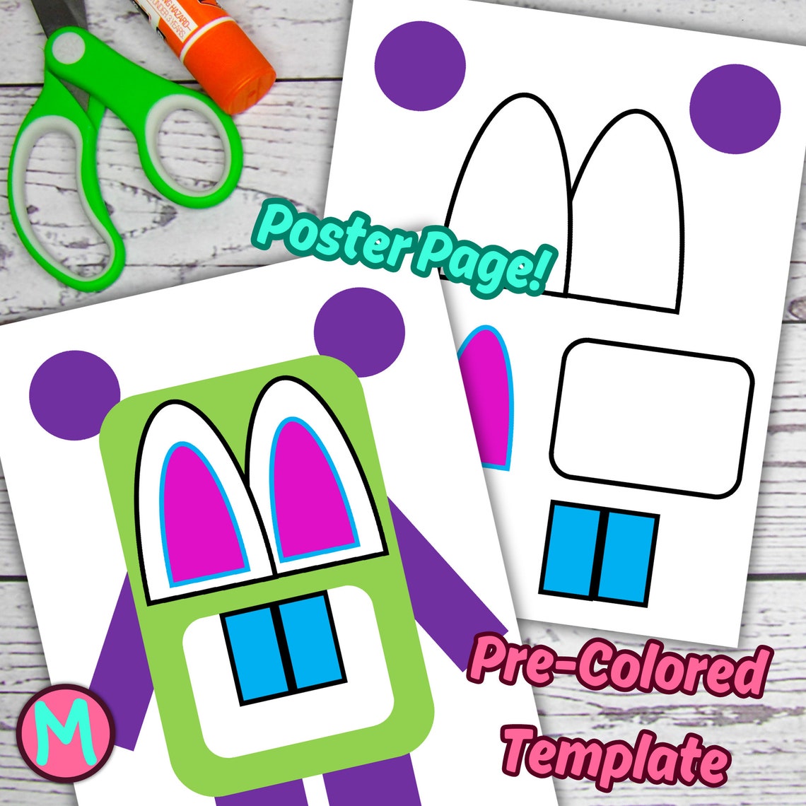 Green Monster Craft Template for Kids, Preschool, Kindergarten ...