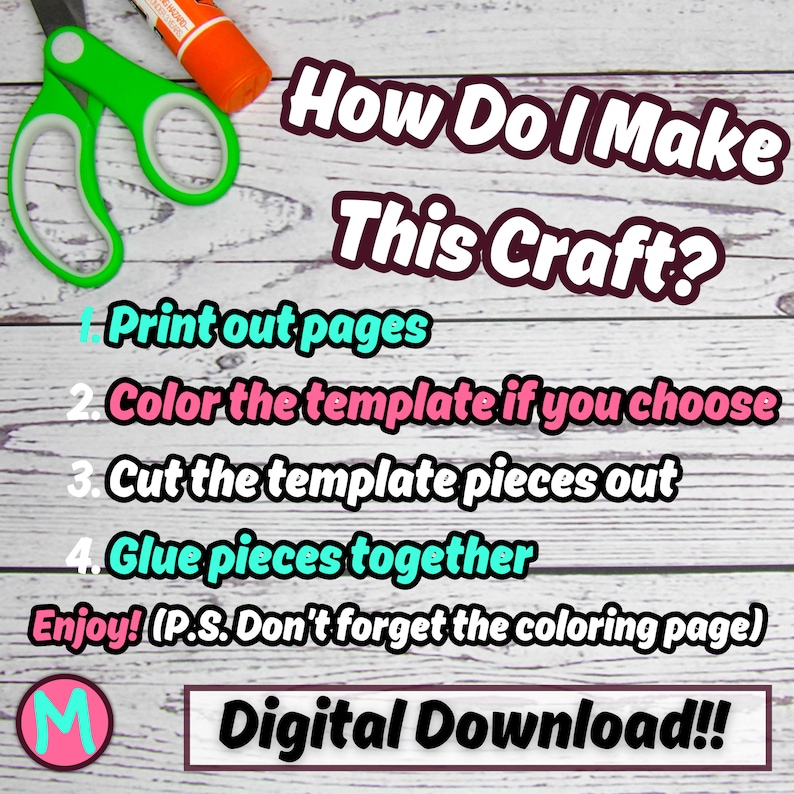 Horse Craft Template: Cut and Glue Farm Activity (PDF) - Etsy