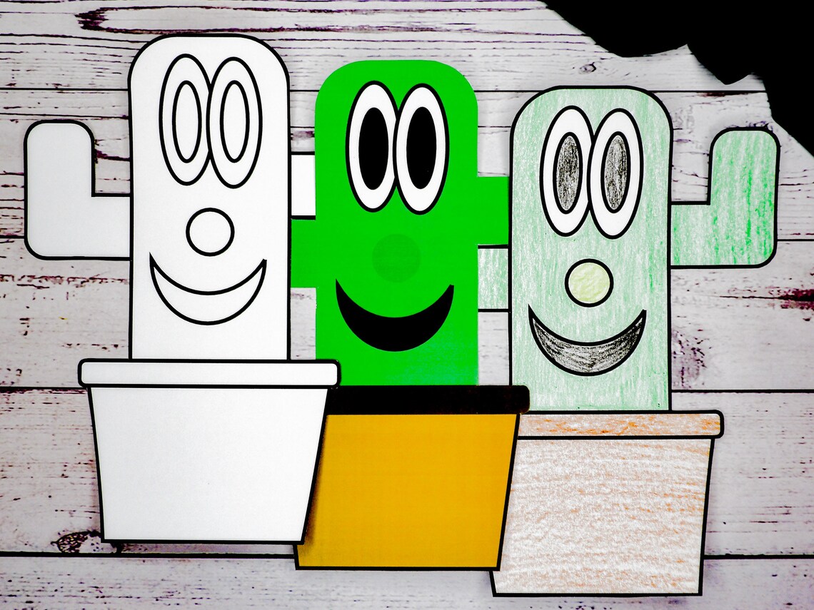 Cactus Craft Template for Kids, Cut and Glue Crafts for Preschool, Easy ...