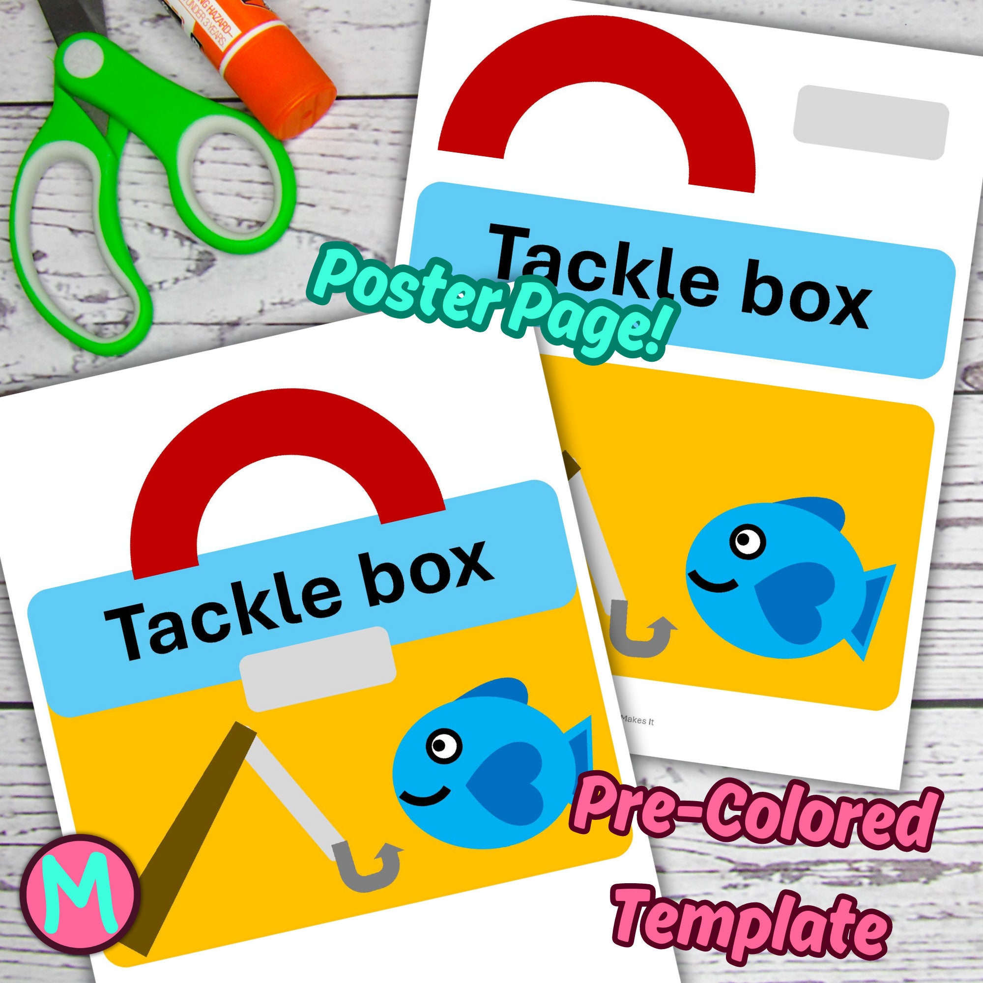 Tackle Box Craft Template, Fathers Day Craft, Gift for Dad, Gift for ...