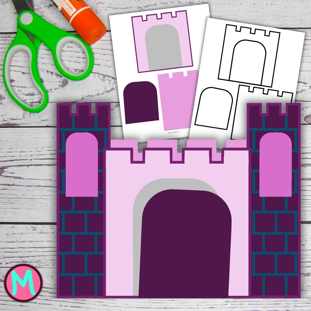 Pink Castle Craft Template for Preschool, Simple Toddler Craft ...