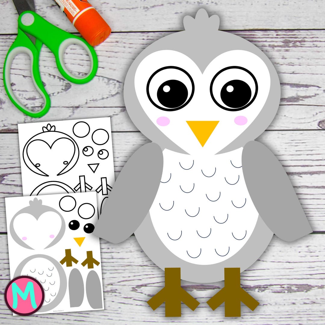 Snowy Owl Craft Template, Build an Owl Craft, Preschool Craft ...