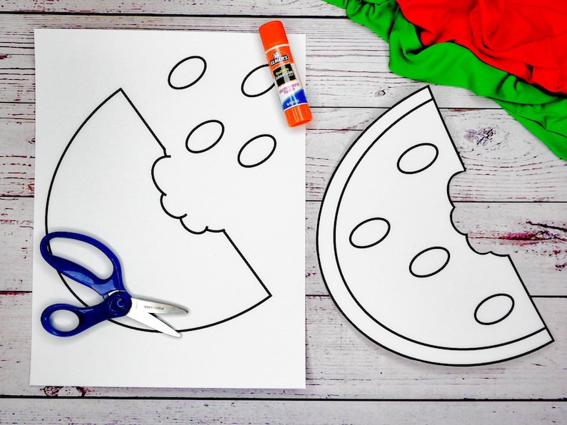 Watermelon Craft Template for Kids, Cut and Glue Craft Template ...