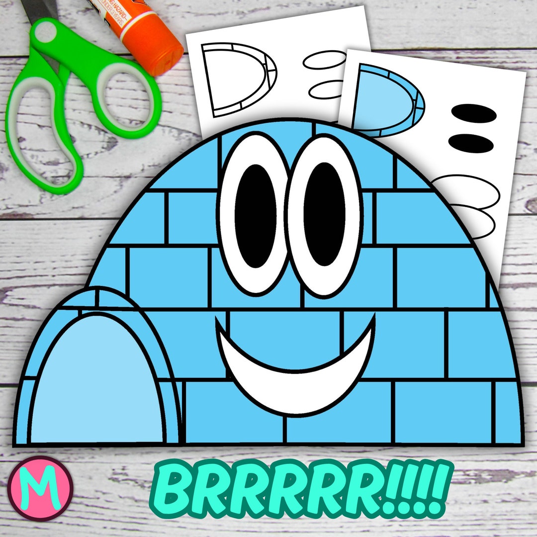 Igloo Craft Template for Preschool, Simple Toddler Cut and Glue Craft ...