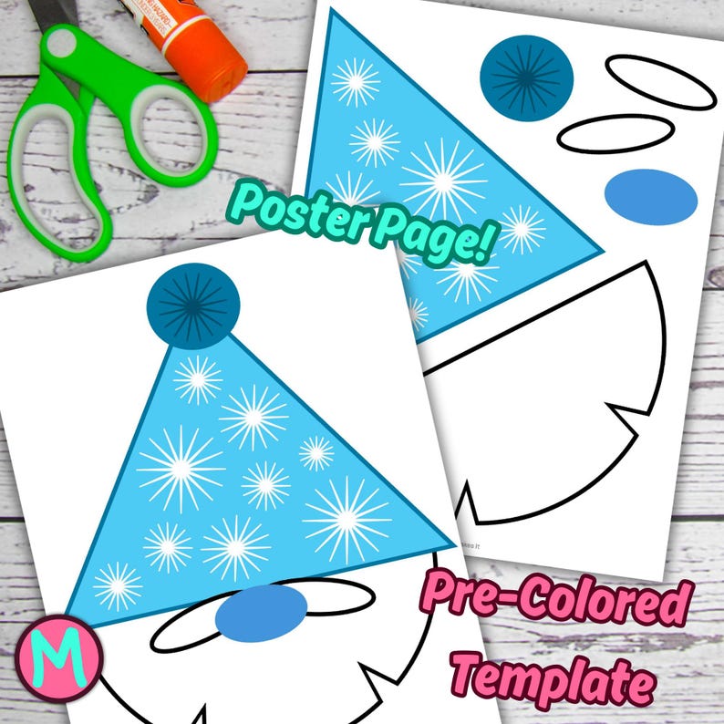 Winter Gnome Paper Craft Template: Printable Cut & Glue Activity for ...