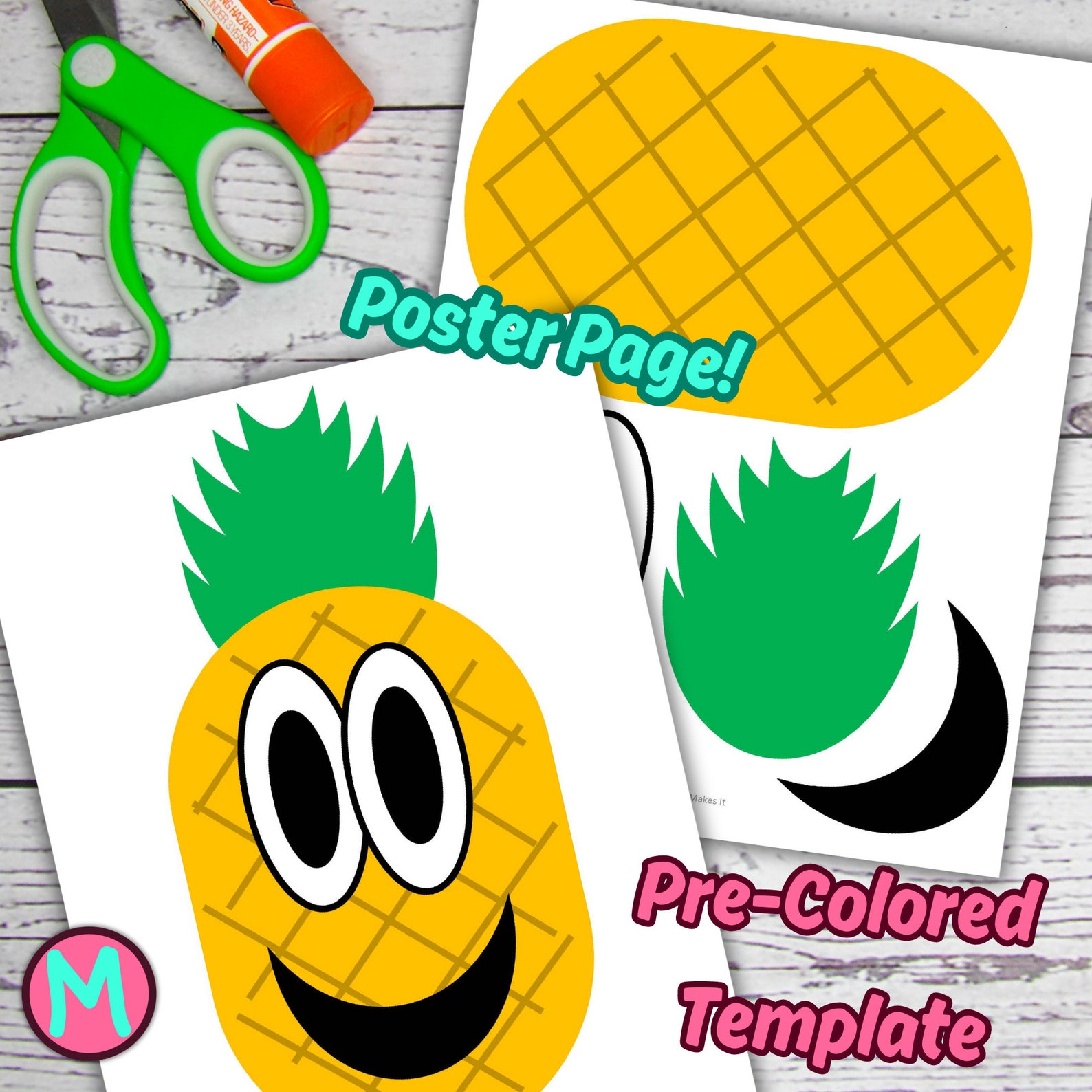 Pineapple Craft Template: Cut & Paste Activity (PDF) - Etsy