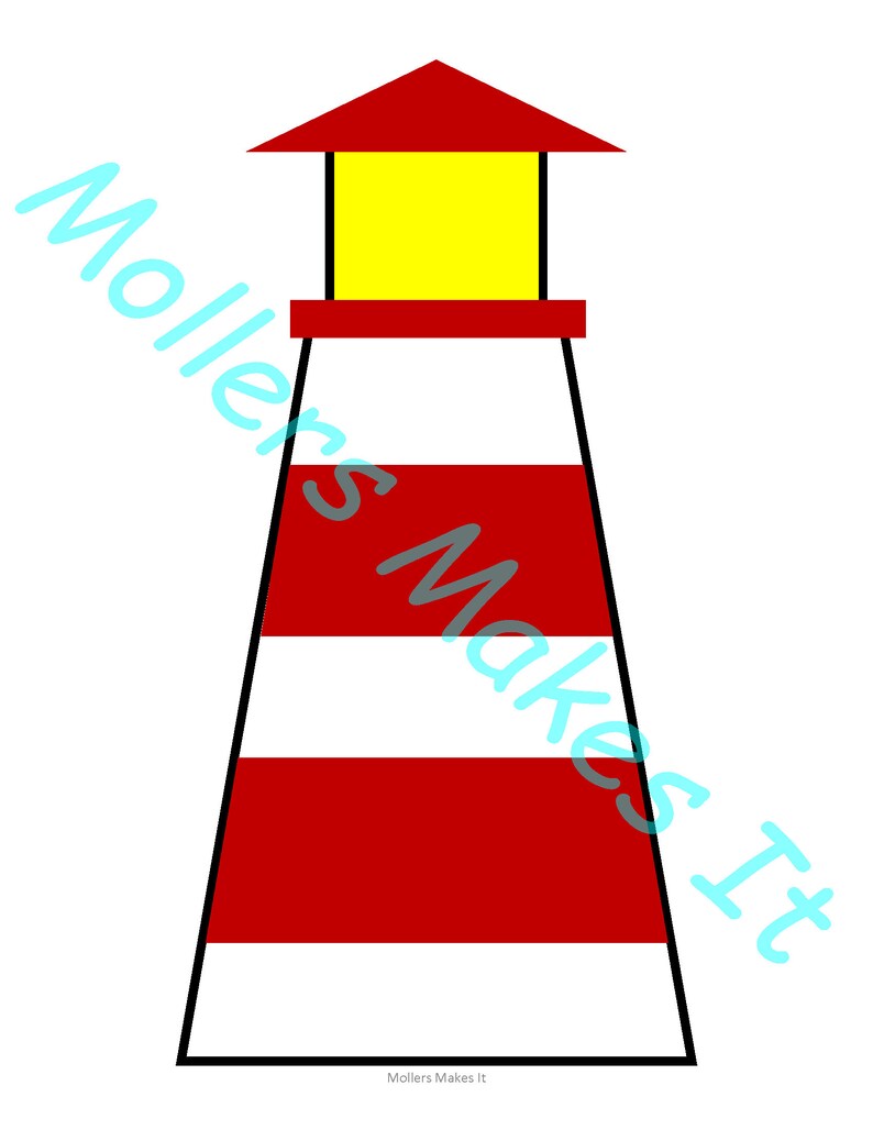 Lighthouse Craft Template for Kids, Pattern for Preschool, Kindergarten ...