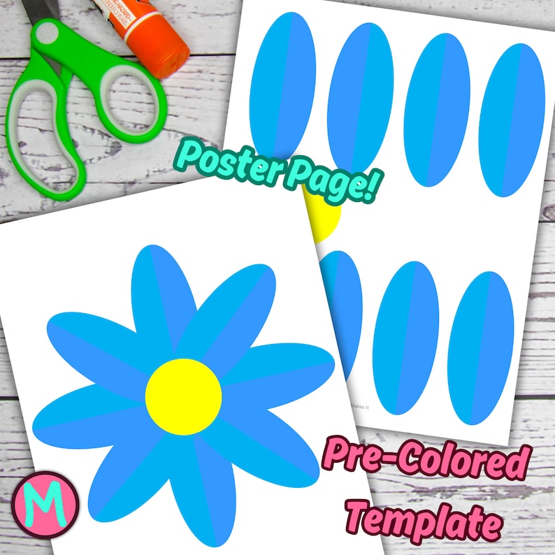 Friendly Flower Craft Template for Preschool, Kindergarten, Elementary ...