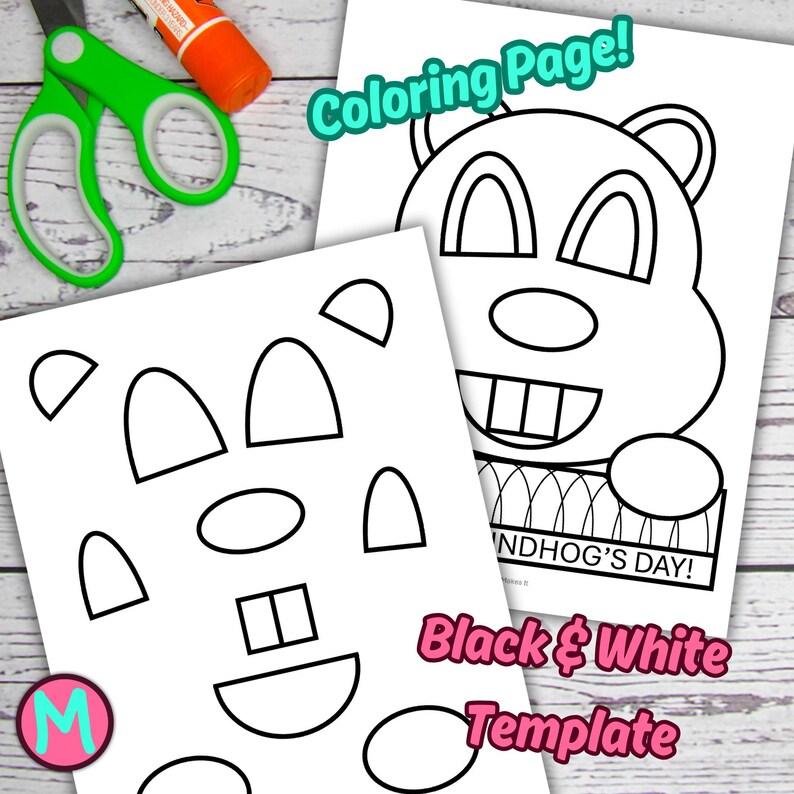 Groundhog Day Craft Template for Preschool, Build A Groundhog Craft for ...