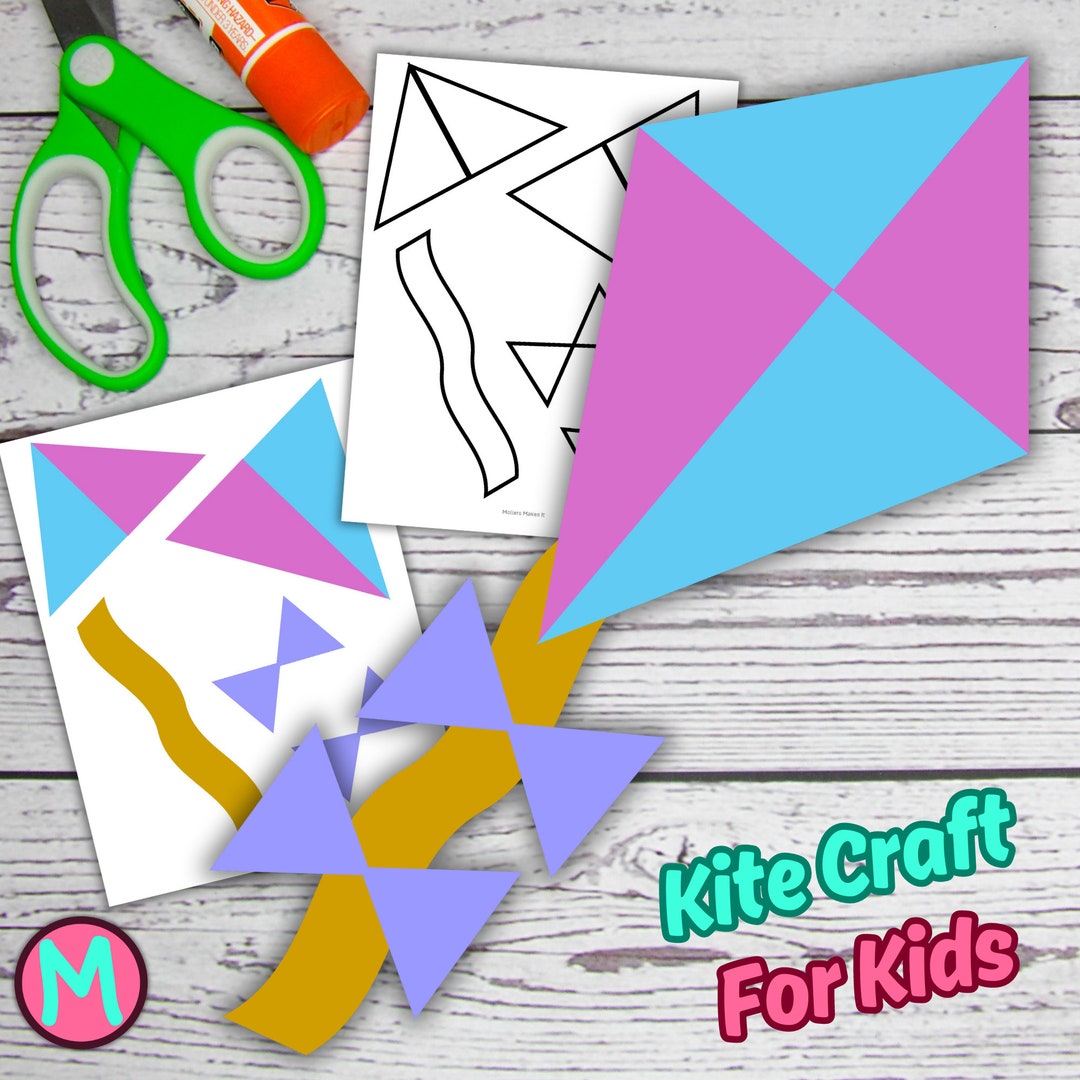 Kite Craft Template, Cut and Glue Craft for Kids, Simple Toddler Craft ...