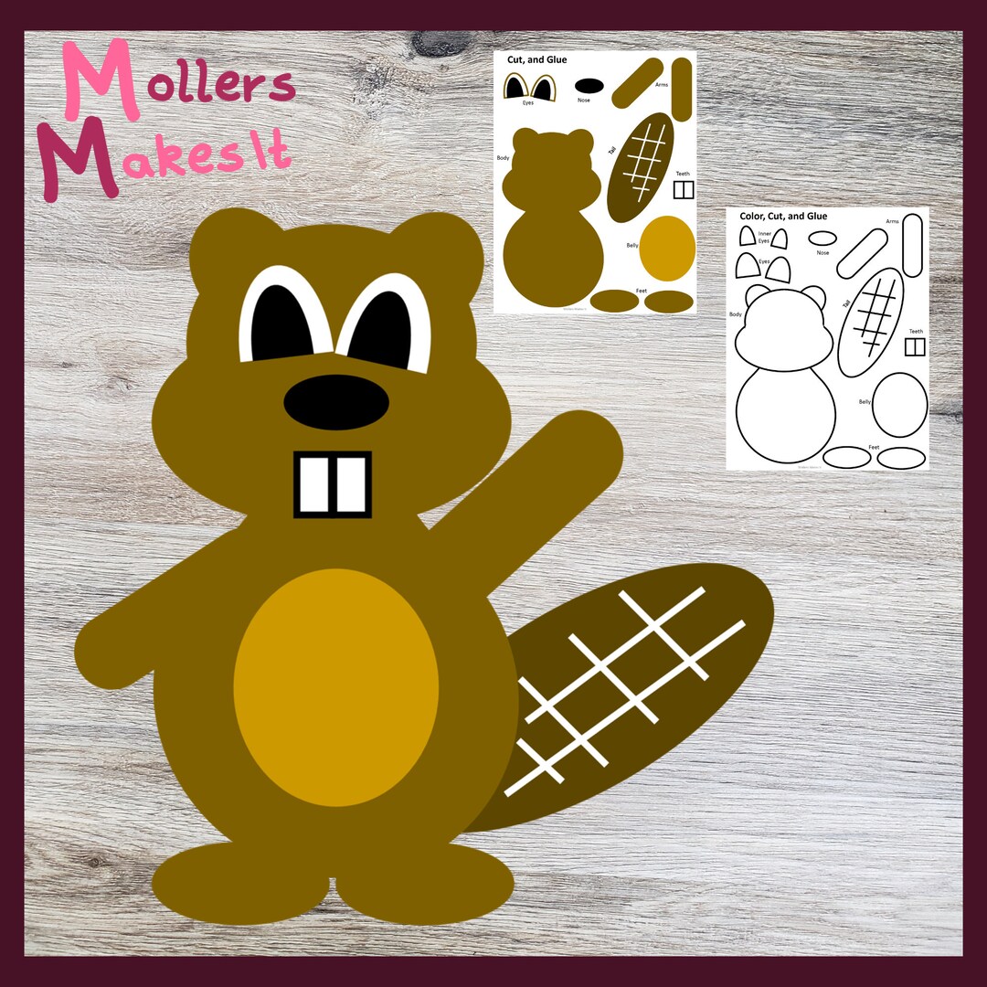 Beaver Craft Template for Preschool, Kindergarten, Elementary or ...