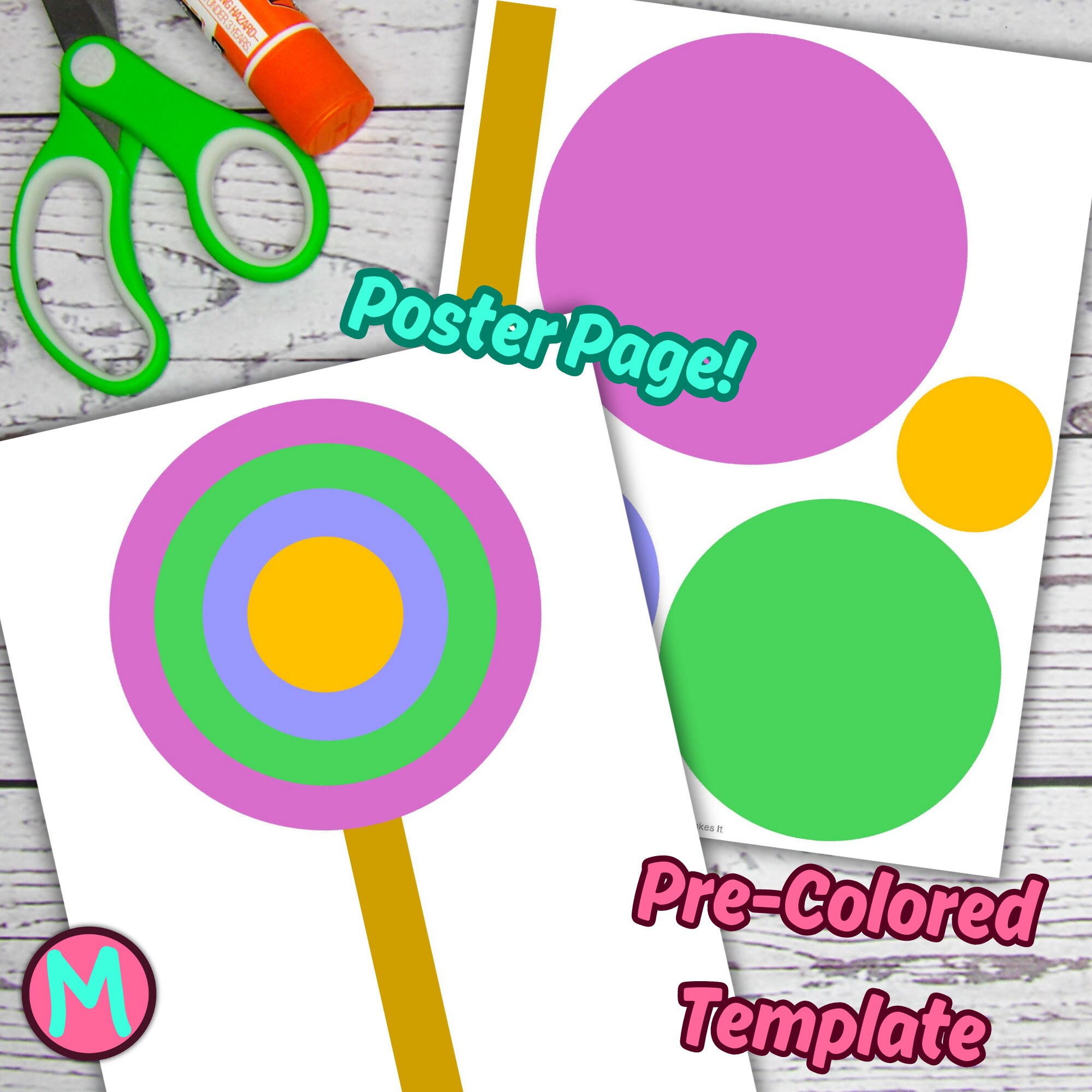 Lollipop Craft Template, Simple Toddler Craft, Kindergarten Cut and ...