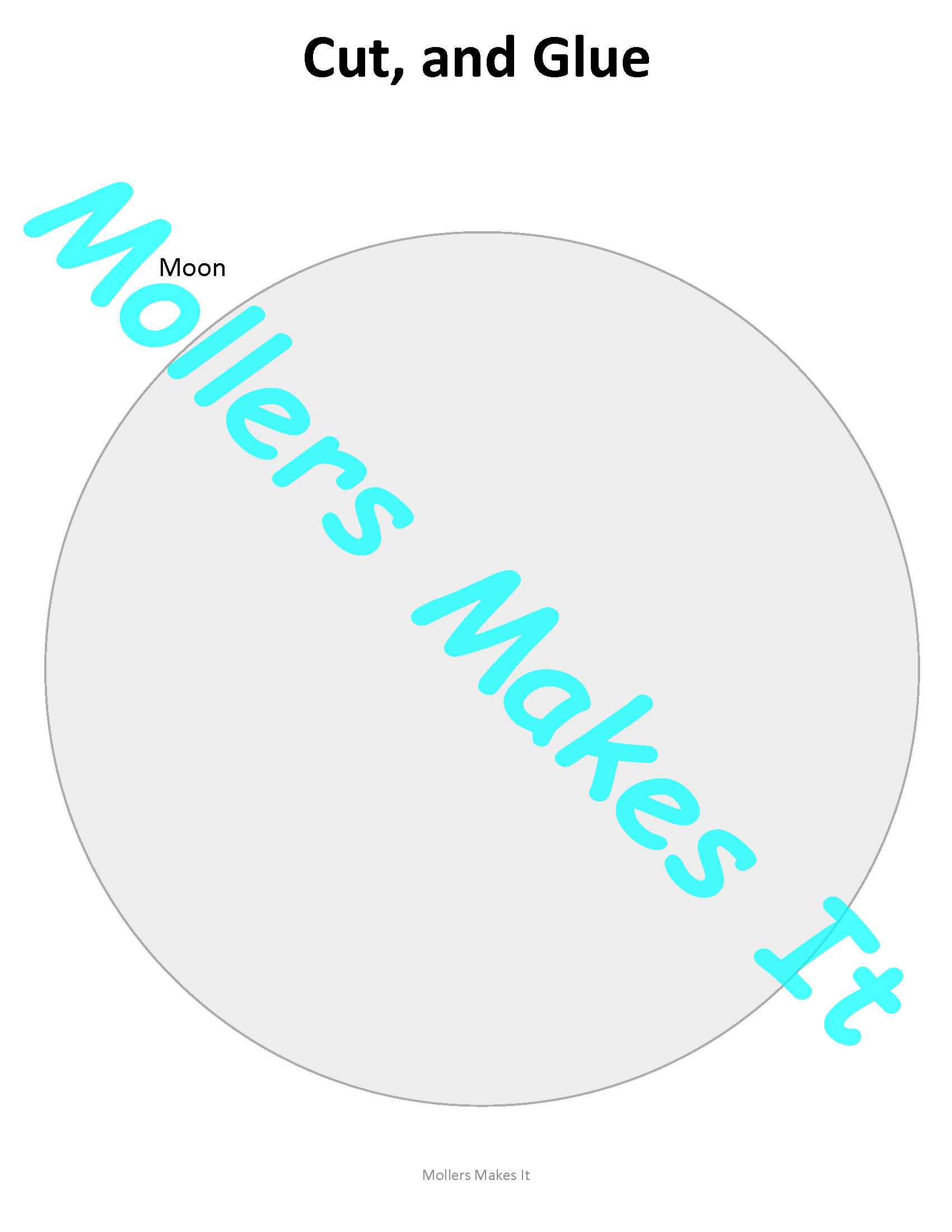 Moon Craft Template Paper Pattern for Kids, Preschool, Kindergarten ...