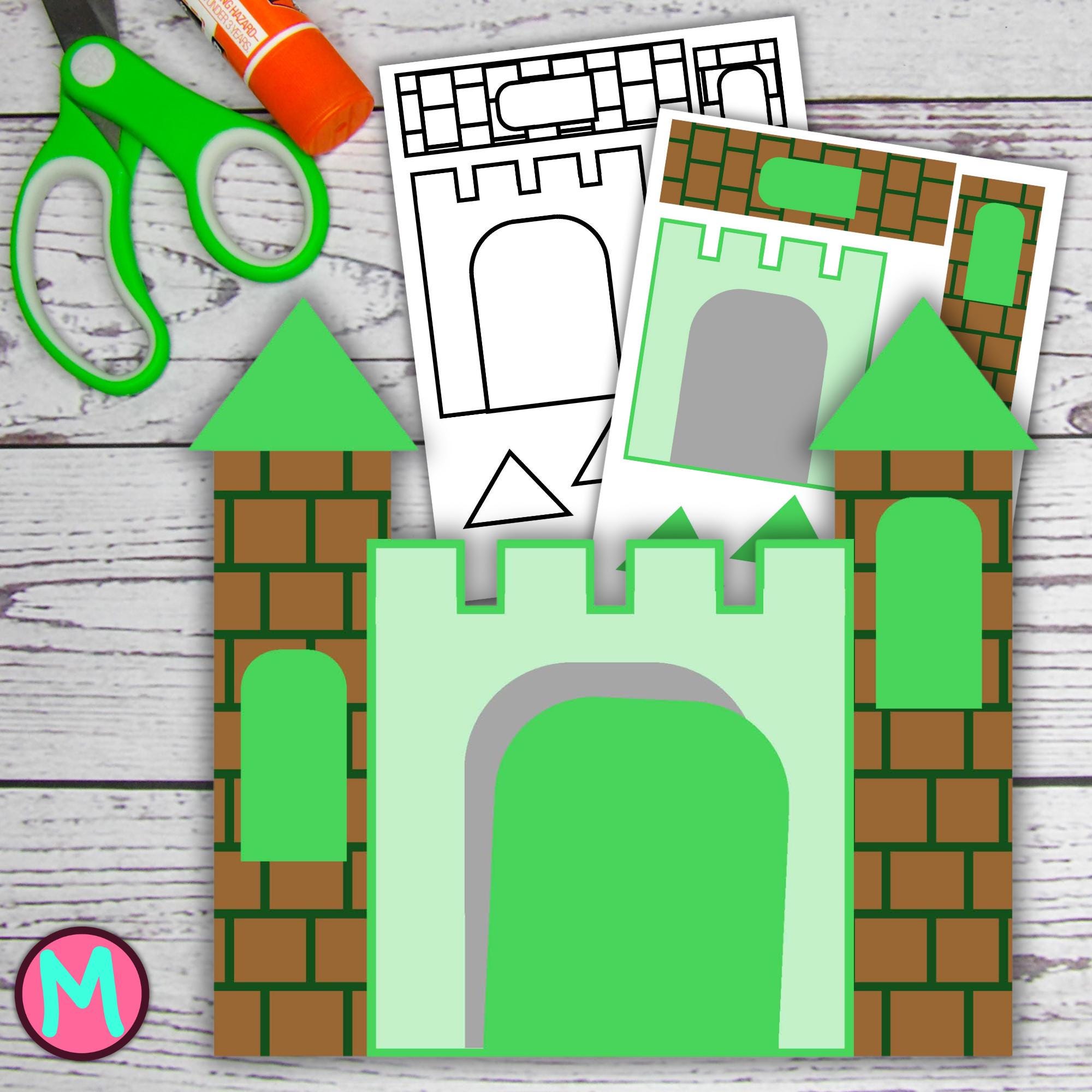 Green Castle Craft Template for Toddlers, Simple Preschool Craft, Cut ...