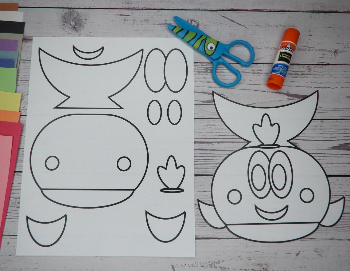 Whale Craft Template for Kids in Pattern for Preschool, Kindergarten ...