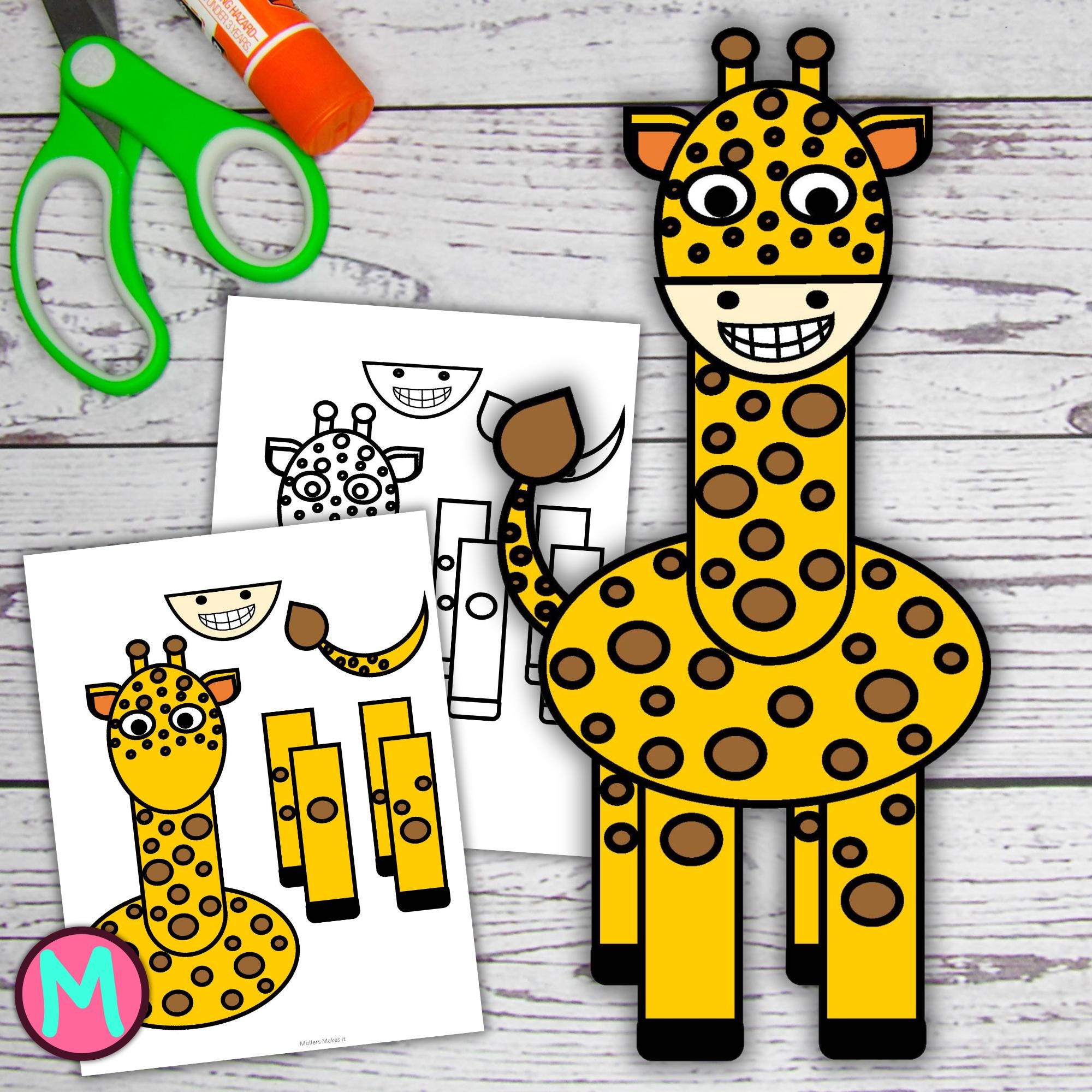 Giraffe Craft Template for Kids in Preschool, Kindergarten, Elementary ...