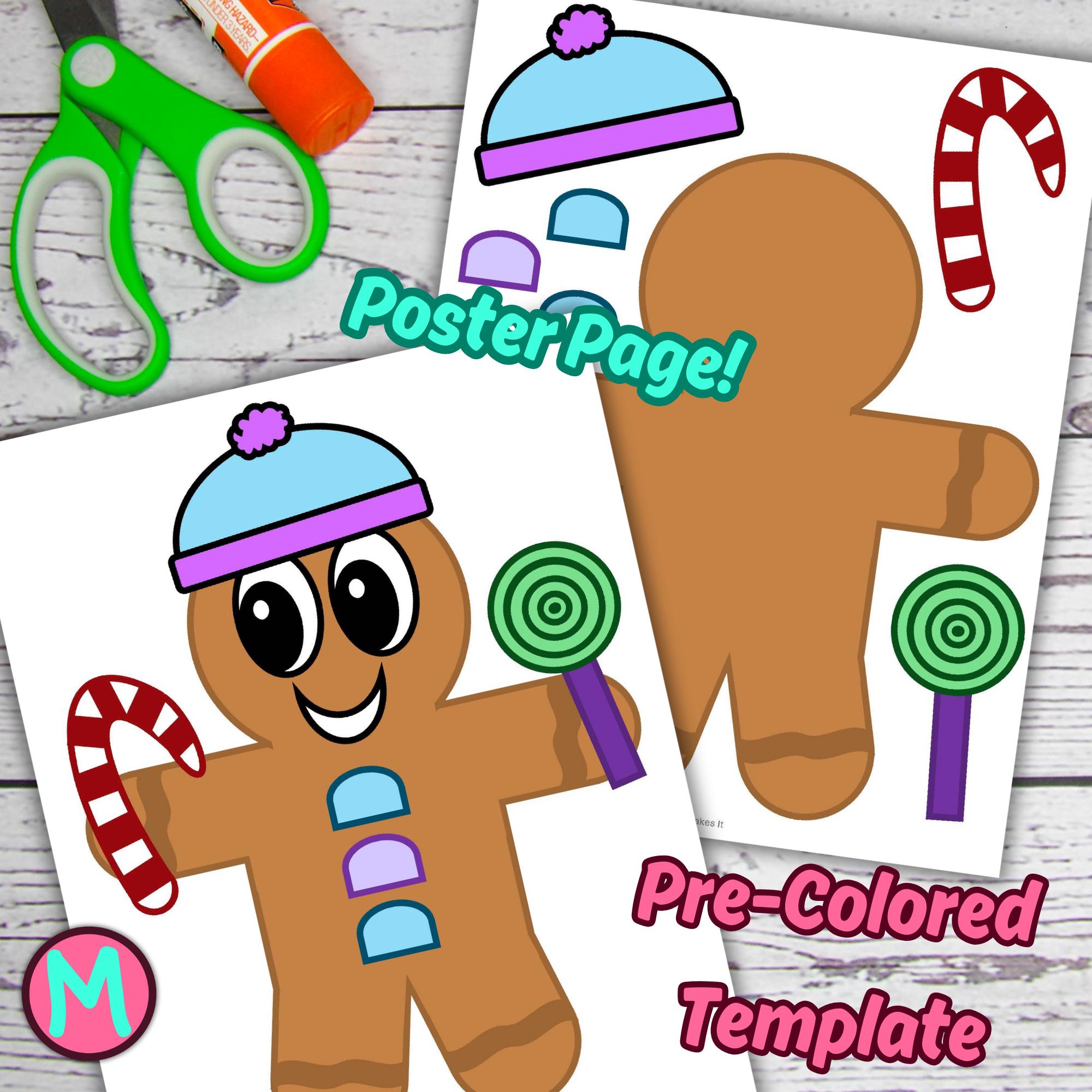Gingerbread Man Craft Template, Preschool Craft, Paper Craft for Kids ...