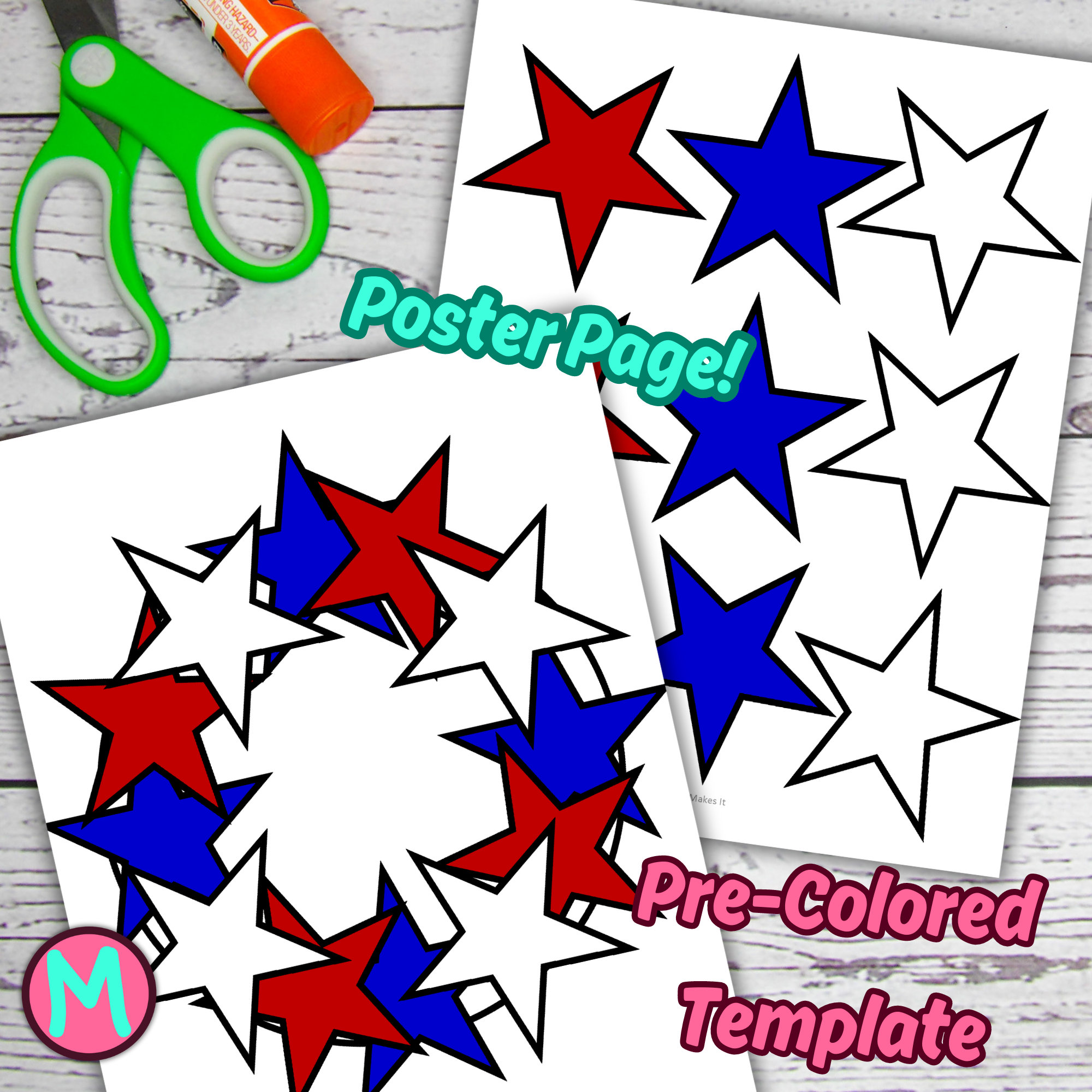 4th of July Star Wreath Craft Template for Kids (digital Download) - Etsy