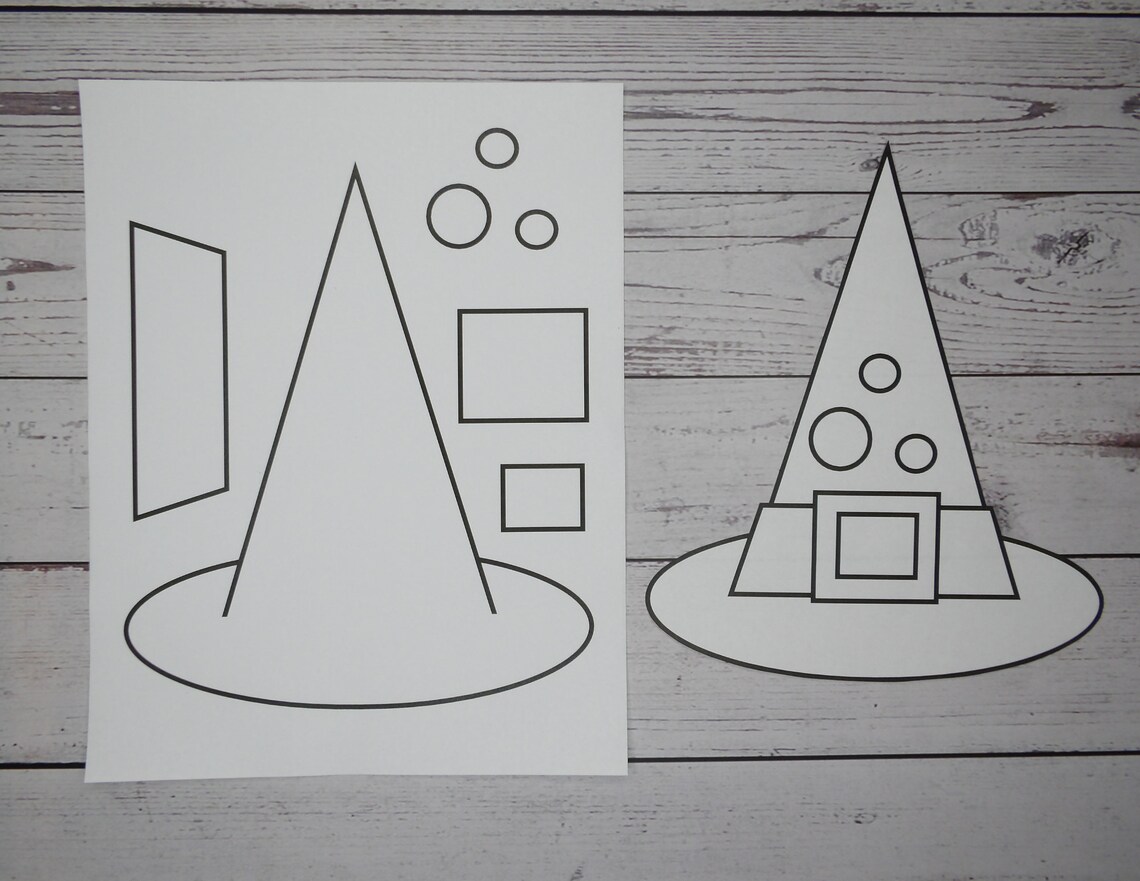 Witch Hat Craft Template for Kids, Preschool, Kindergarten, Elementary ...