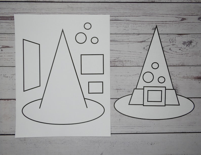 Witch Hat Craft Template for Kids, Preschool, Kindergarten, Elementary ...